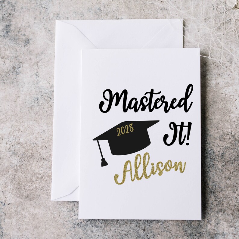 Masters Degree Graduation Card for Her Mastered It Custom - Etsy