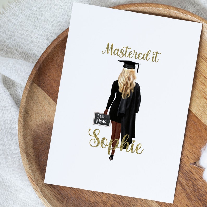 Personalized Mastered It Card, Master's Degree Graduation Card for Her ...