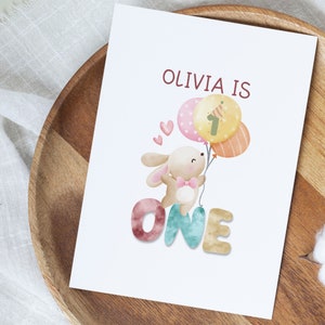 Personalized Baby Girl Birthday Card, 1st Birthday Card for Daughter ...