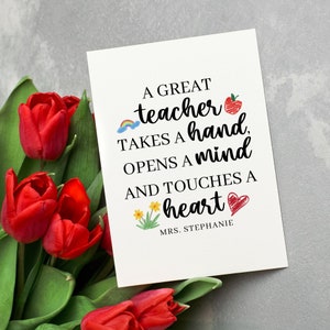 Personalized Card for Teacher, Teacher Back to School Gift, Elementary ...