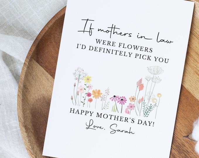 Mother's Day Card for Mother in Law, Handmade Mother's Day Card for in ...