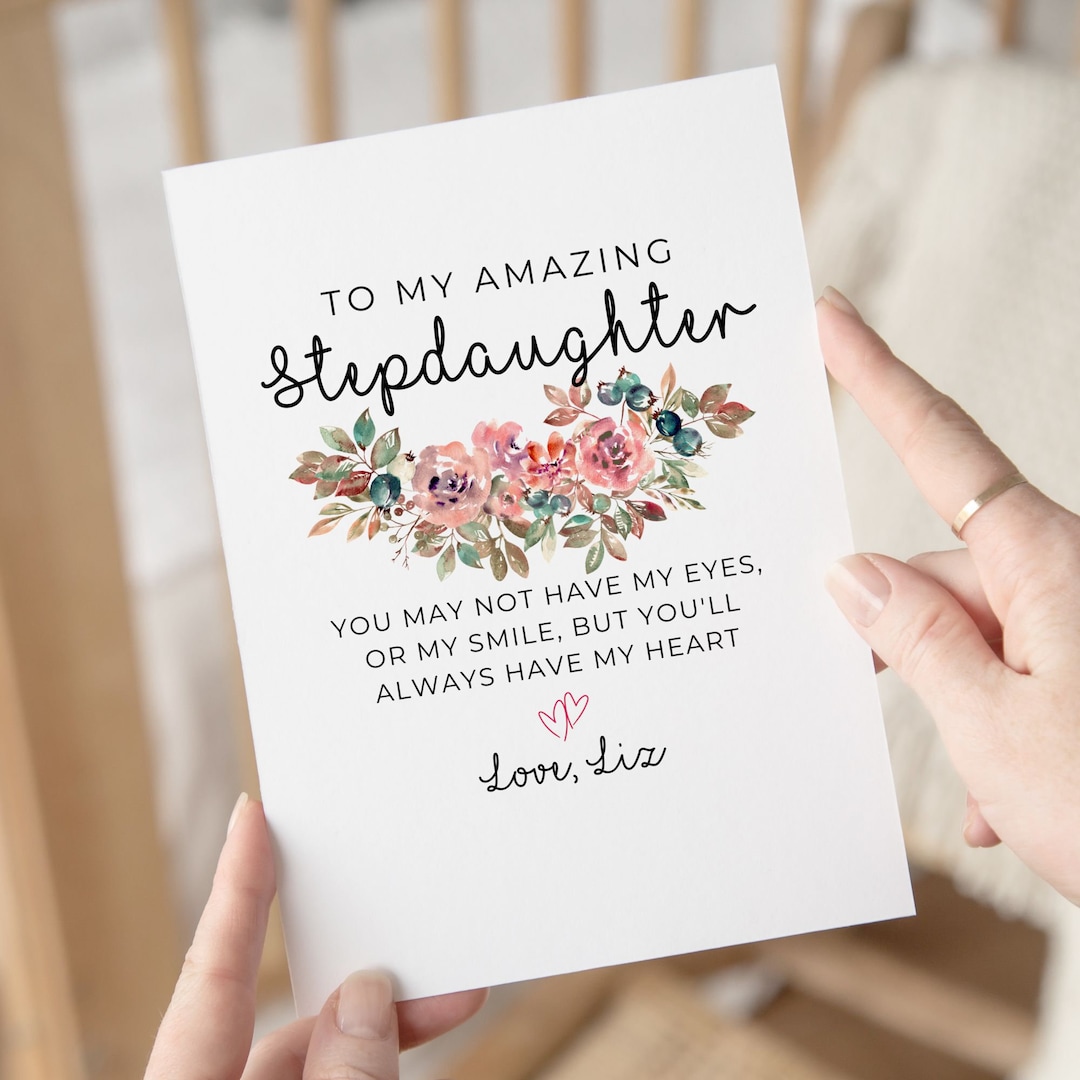 Personalized Stepdaughter Card Cute Stepdaughter Mother S Day Gift