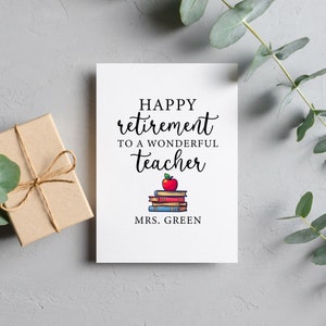 Personalized Teacher Retiring Card, Retirement Gifts for Teacher ...
