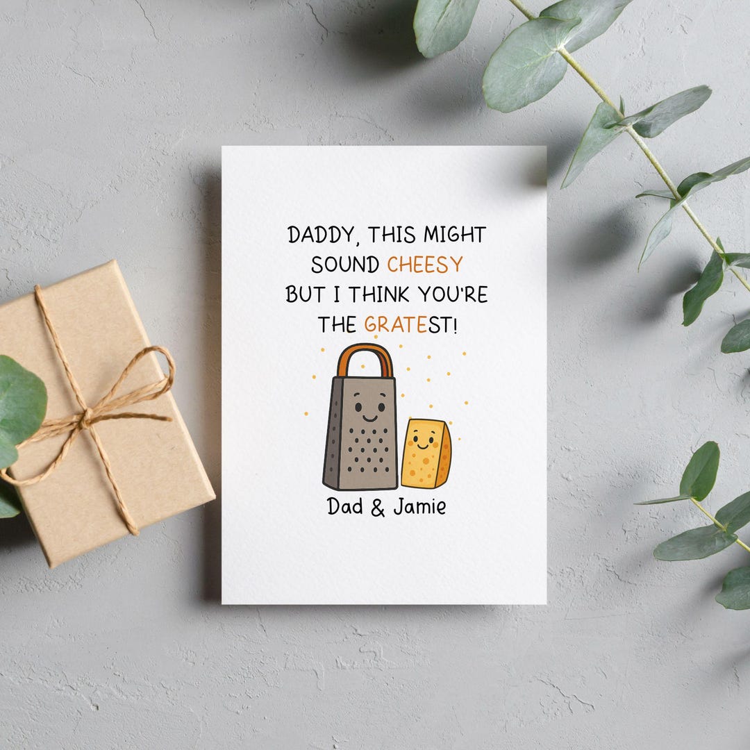 Personalized Card for Daddy, Funny Gift From Son or Daughter, Cheese ...