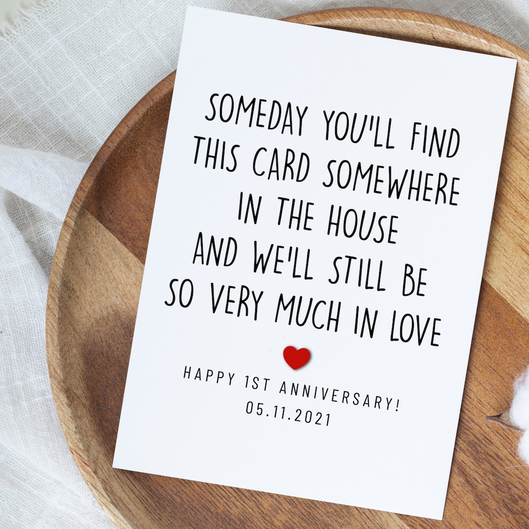 Happy 1st Anniversary Card, Custom First Anniversary Card for Husband ...