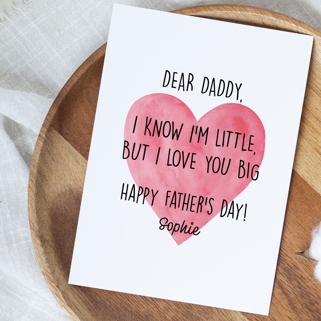 Personalized Daddy Father's Day Card, Fathers Day Card From Daughter ...