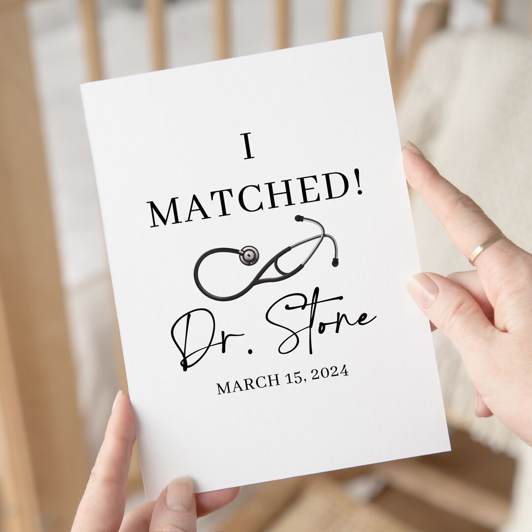 Personalized Match Day Card, Custom Residency Match Gifts, Doctor ...