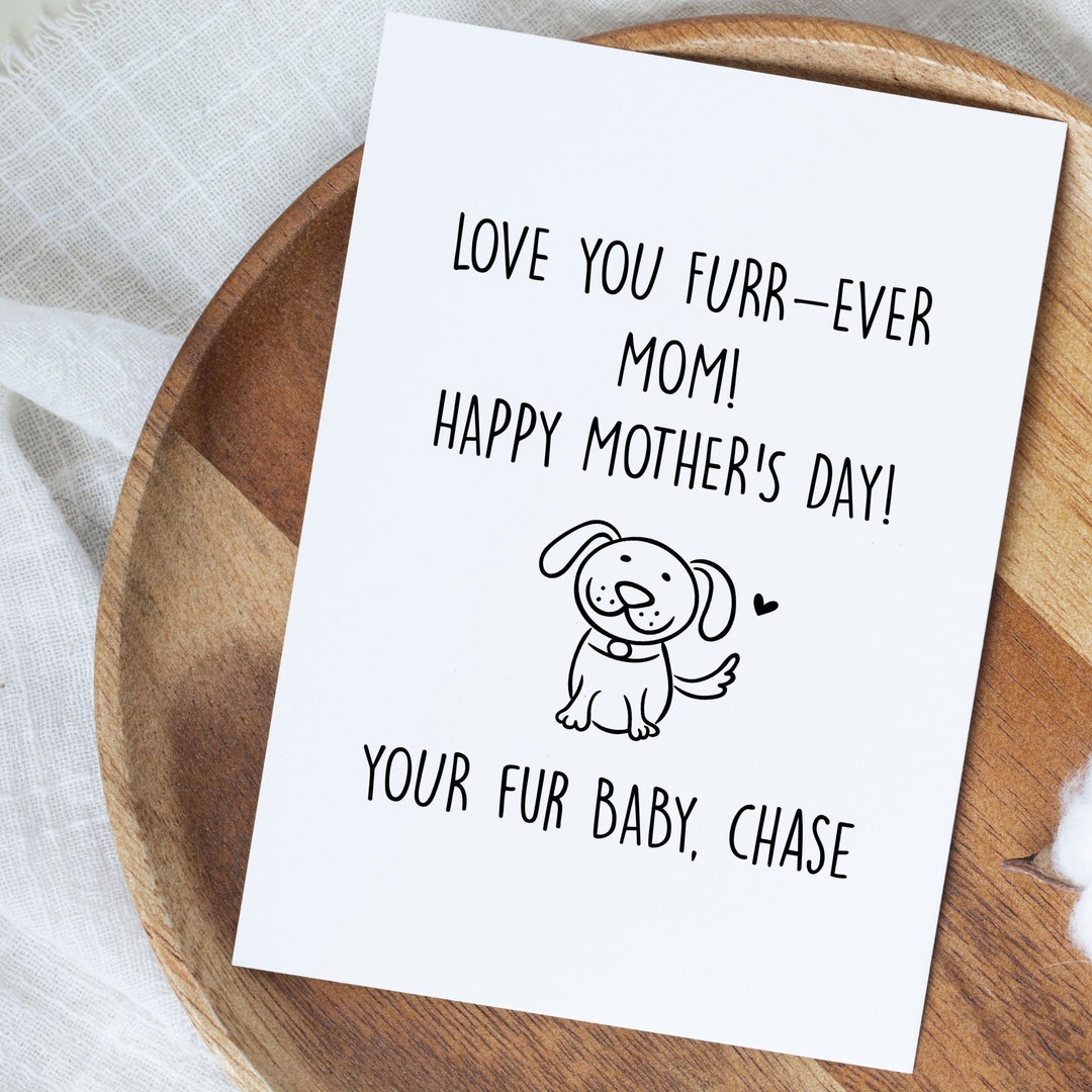 Cute Mother's Day Card From Dog, Dog Mom Funny Gift for Her ...
