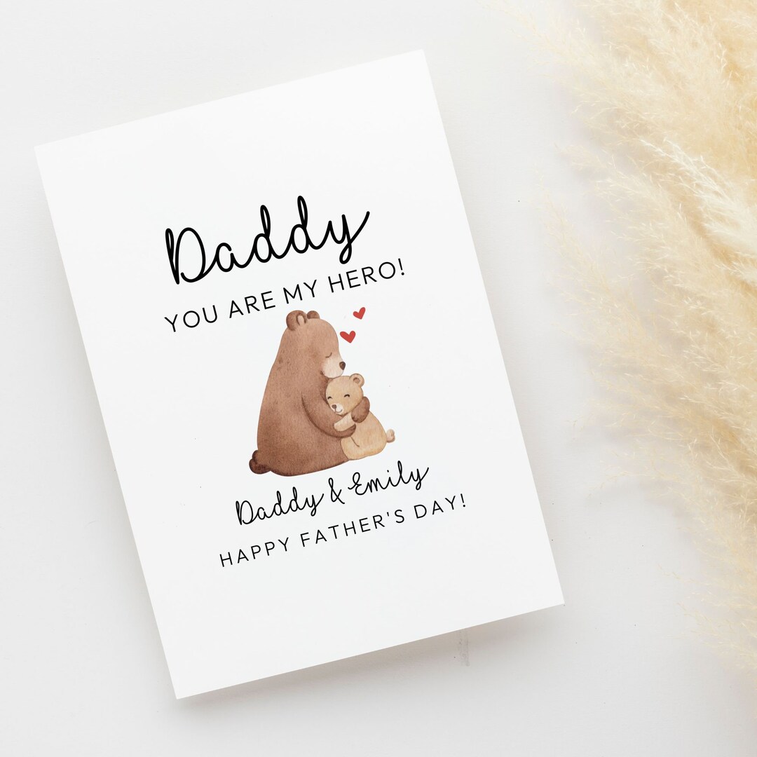Personalized Daddy Happy Father's Day Card, Cute Daddy Fathers Day Card ...