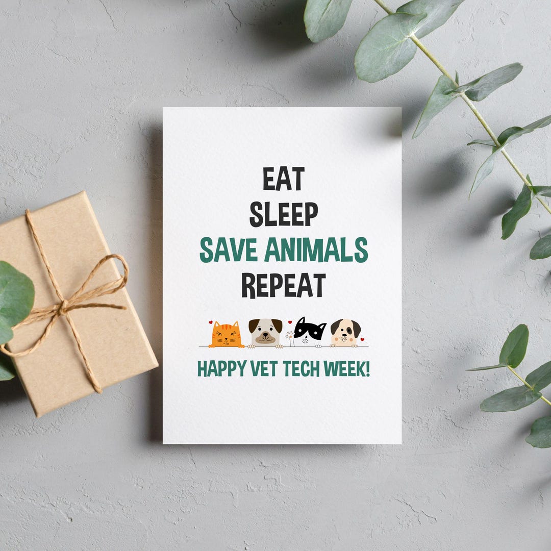Funny Vet Tech Cards, Veterinary Technician Gifts Bulk, Cute Vet ...