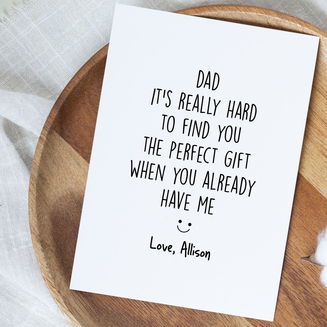 Personalized Dad Father's Day Card, Funny Dad Card From Daughter ...