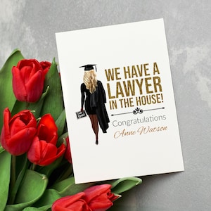 Personalized Law School Graduation Card for Daughter or Son, Custom ...