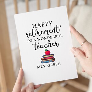 Personalized Teacher Retiring Card, Retirement Gifts for Teacher ...