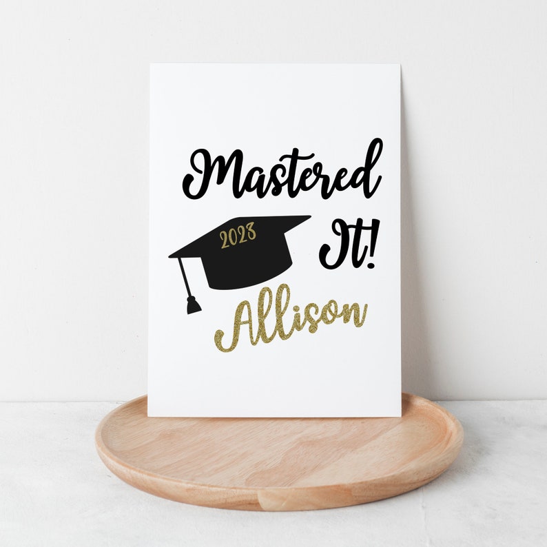 Masters Degree Graduation Card for Her Mastered It Custom - Etsy