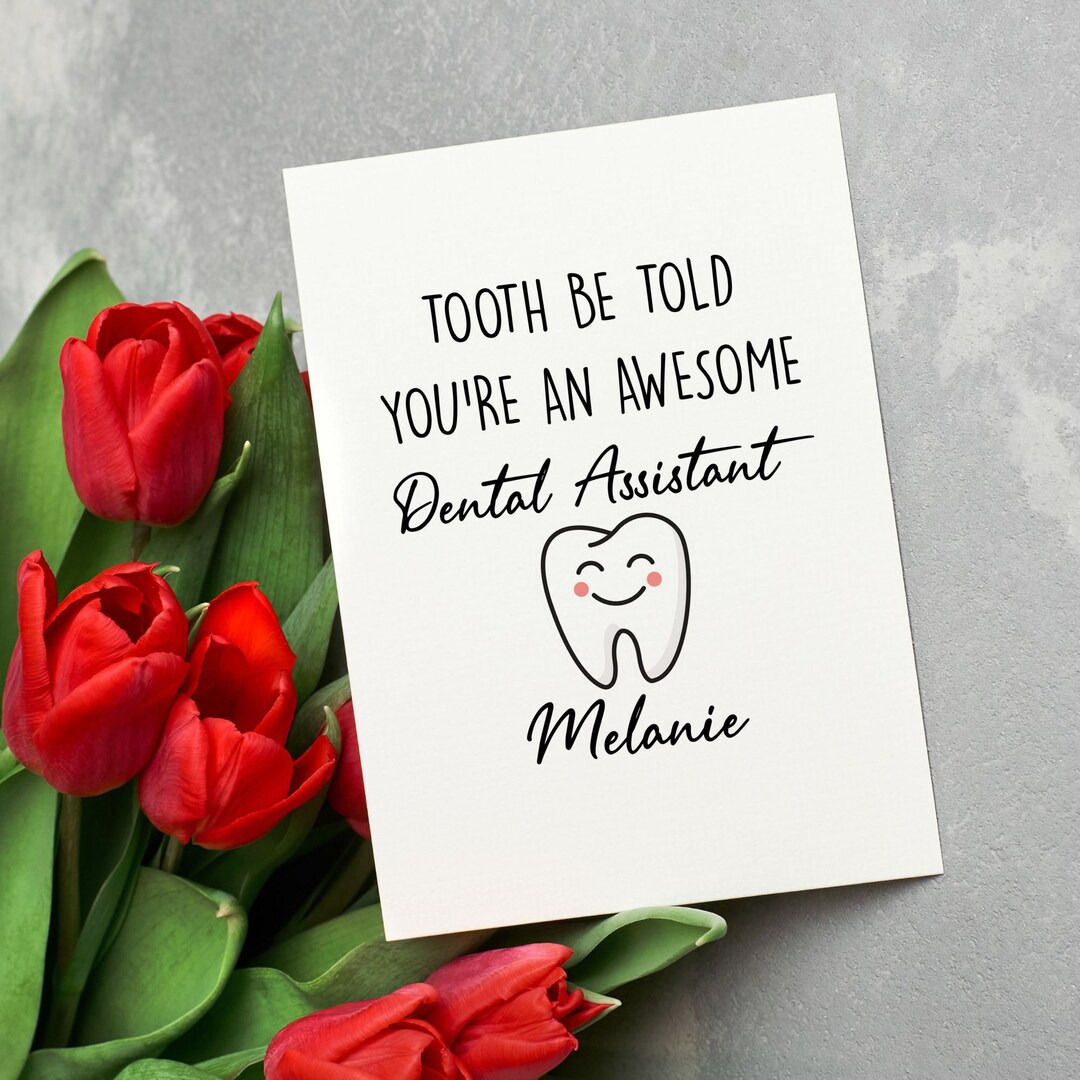 Funny Dental Assistant Card, Personalized Dental Assistant Recognition ...