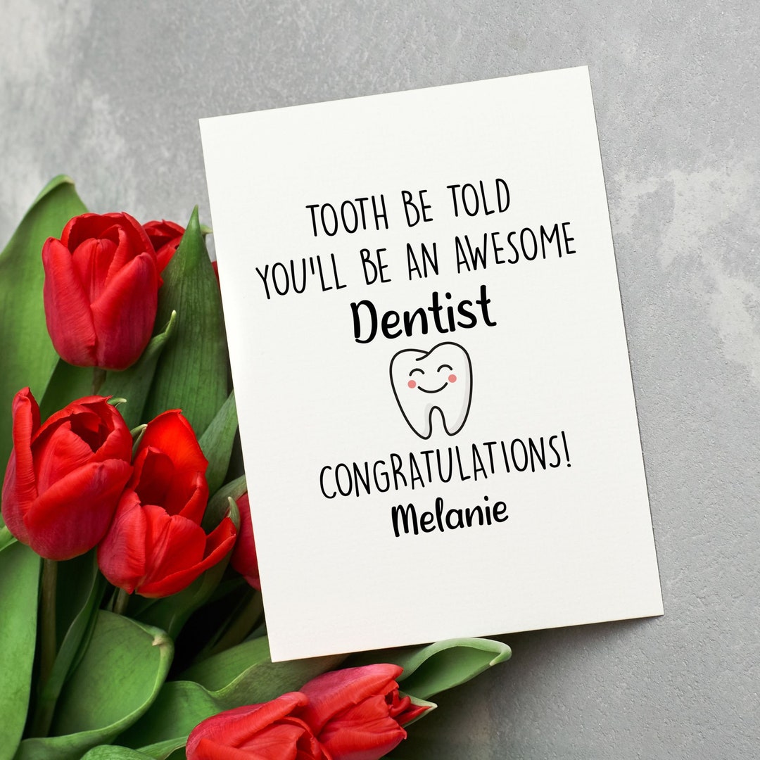 Personalized Dentist Graduation Gift, Custom Dentist Card, Dental ...