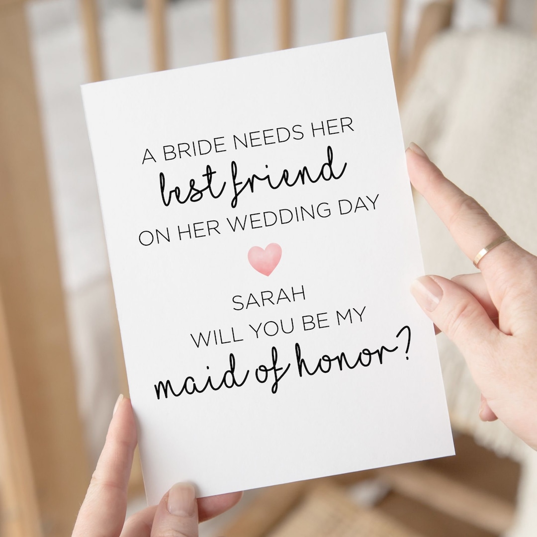 Funny Maid of Honor Proposal Card, Custom MOH Proposal Gift Ideas, Maid ...