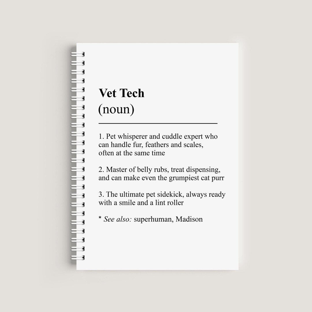 Personalized Vet Tech Notebook, Veterinary Technician Gifts, Vet ...