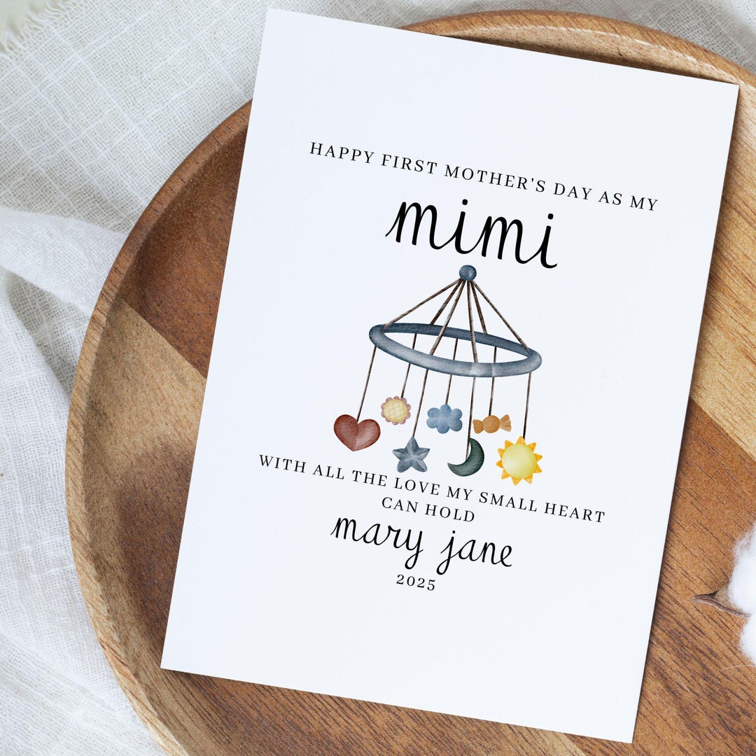 Personalized Cute Mothers Day for Mimi Card, Mother's Day for Mimi Gift ...