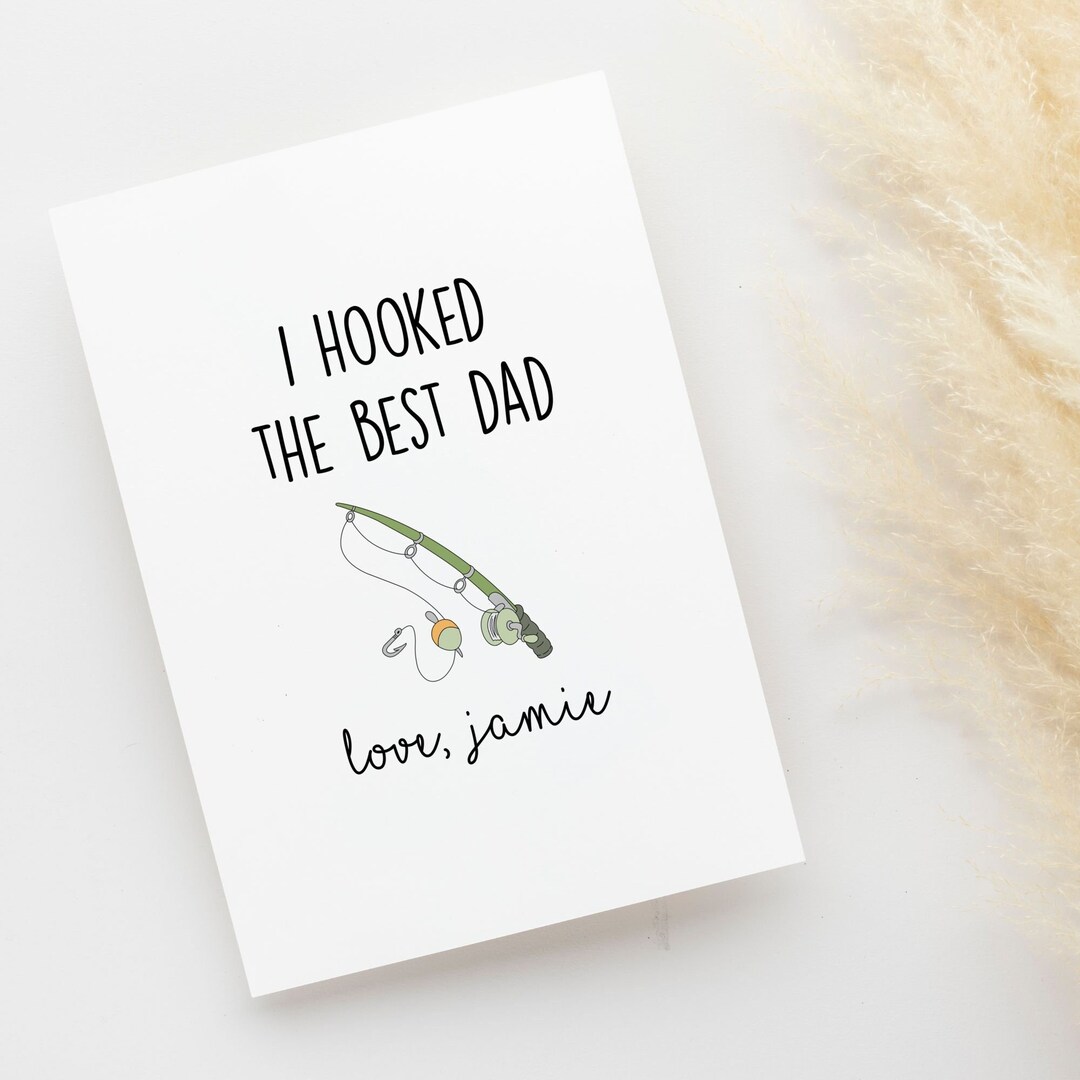 Personalized Dad Father's Day Card, Dad Fishing Card From Son, Hooked ...