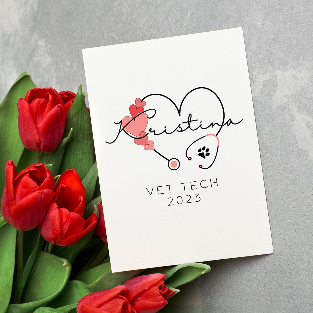 Custom Vet Tech Week Cards, Personalized Vet Tech Card, Veterinary ...