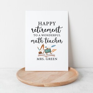 Personalized Math Teacher Retirement Card, Teacher Retired Gift, Math ...