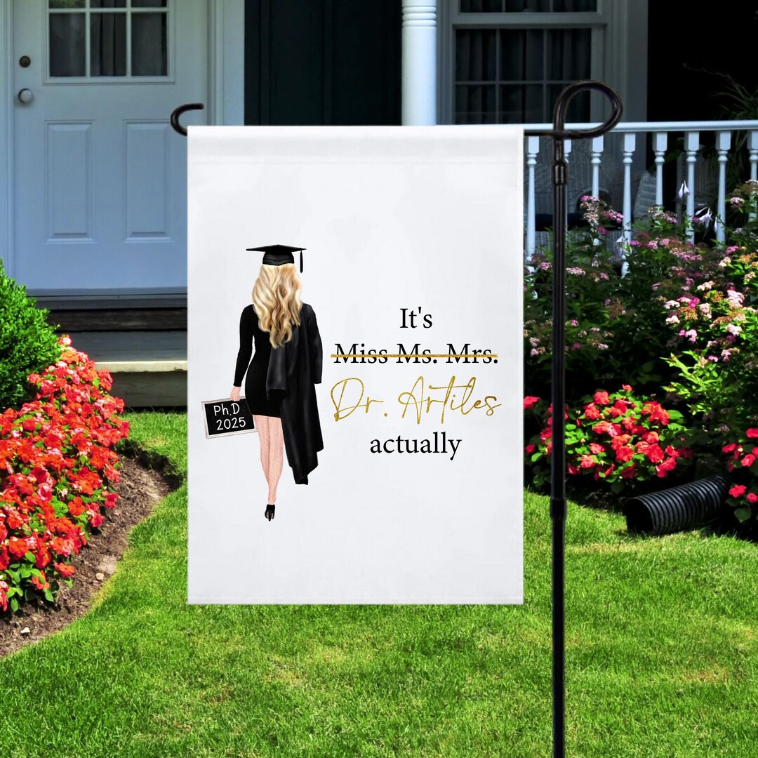 Personalized Doctor Graduation Yard Flag, Custom Phd Graduation Gift ...