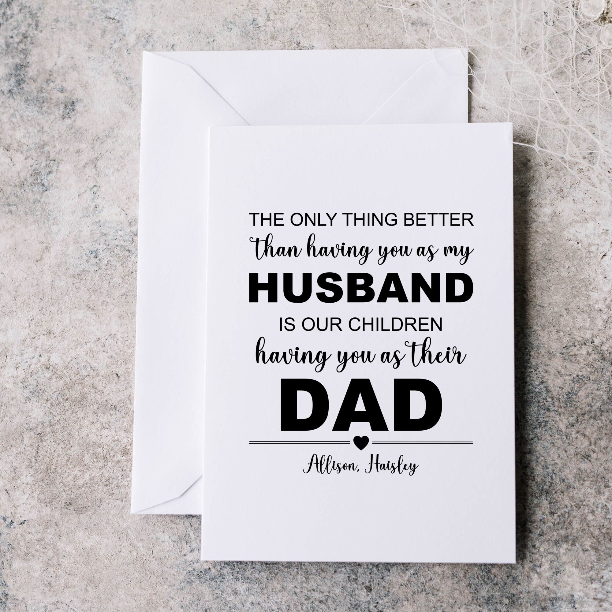 Personalized Fathers Day Card for Husband Father's Day - Etsy