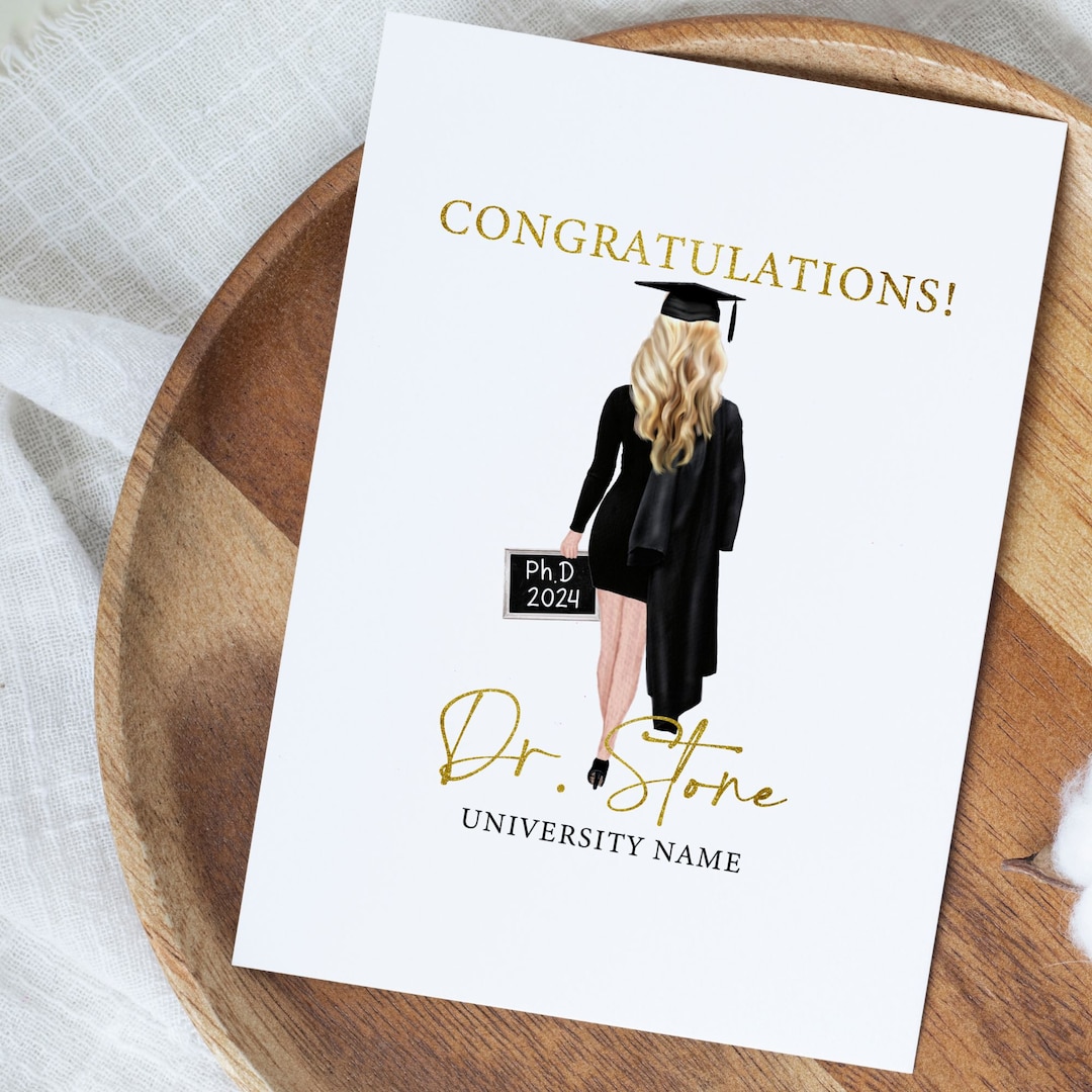 Personalized Phd Graduation Card for Daughter, Phd Graduation Gifts for Her, Phd Custom Gift ...
