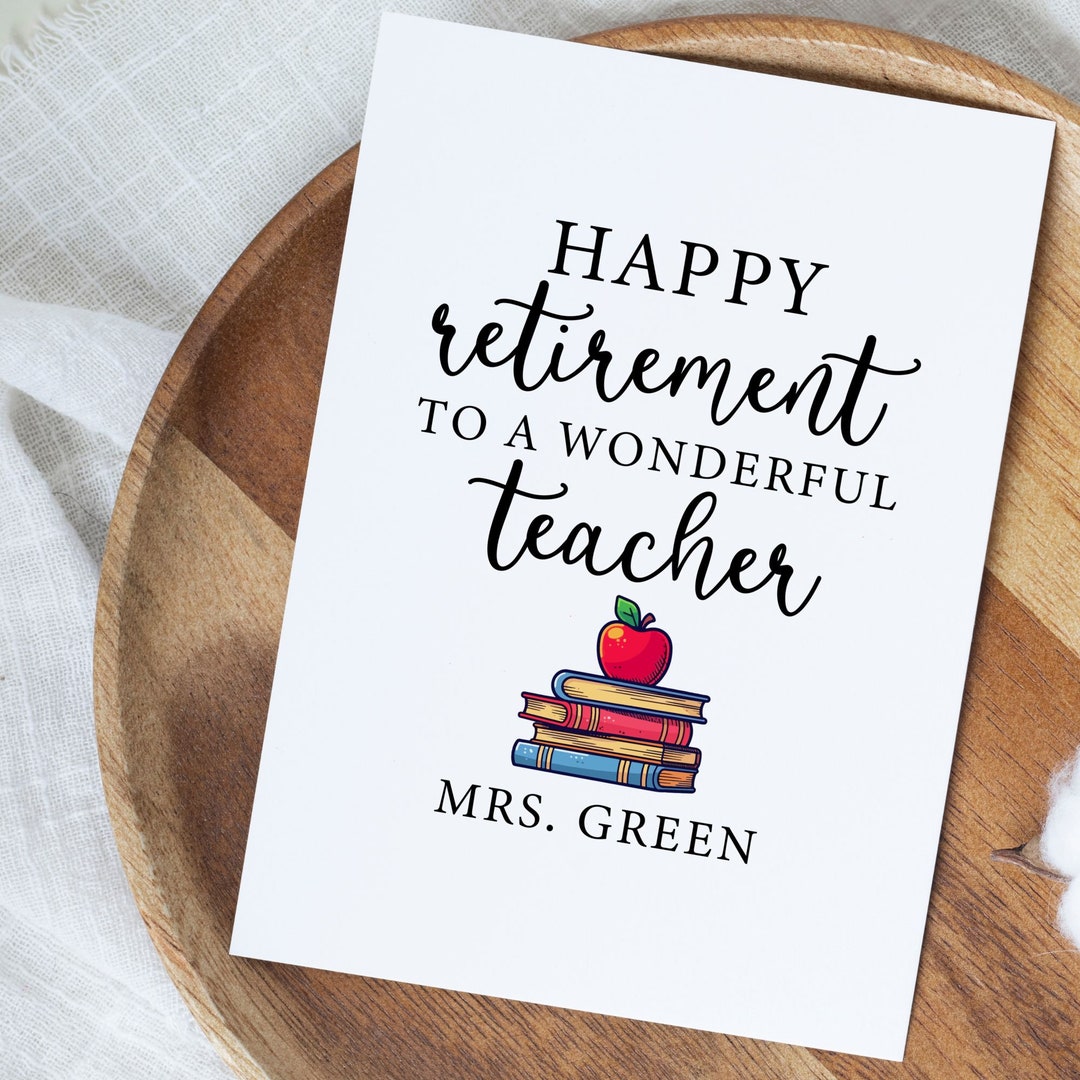 Personalized Teacher Retiring Card, Retirement Gifts for Teacher ...
