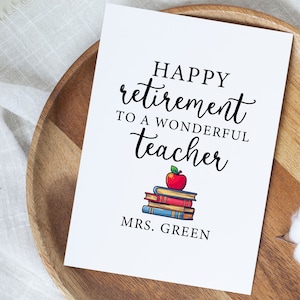 Personalized Teacher Retiring Card, Retirement Gifts for Teacher ...