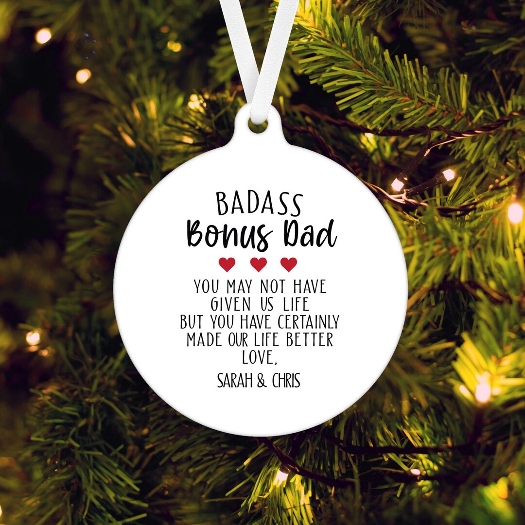 Personalized Bonus Dad Ornament, Custom Bonus Dad Christmas Gift From ...