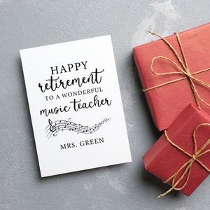 Personalized Music Teacher Retiring Card, Teacher Retirement Gift ...