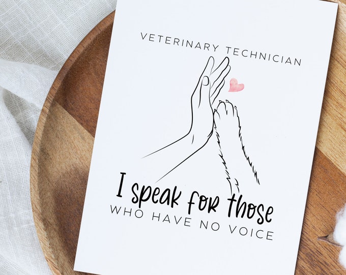 Vet Tech Card, Veterinary Technician Gift, Vet Tech Gift, Funny Vet ...