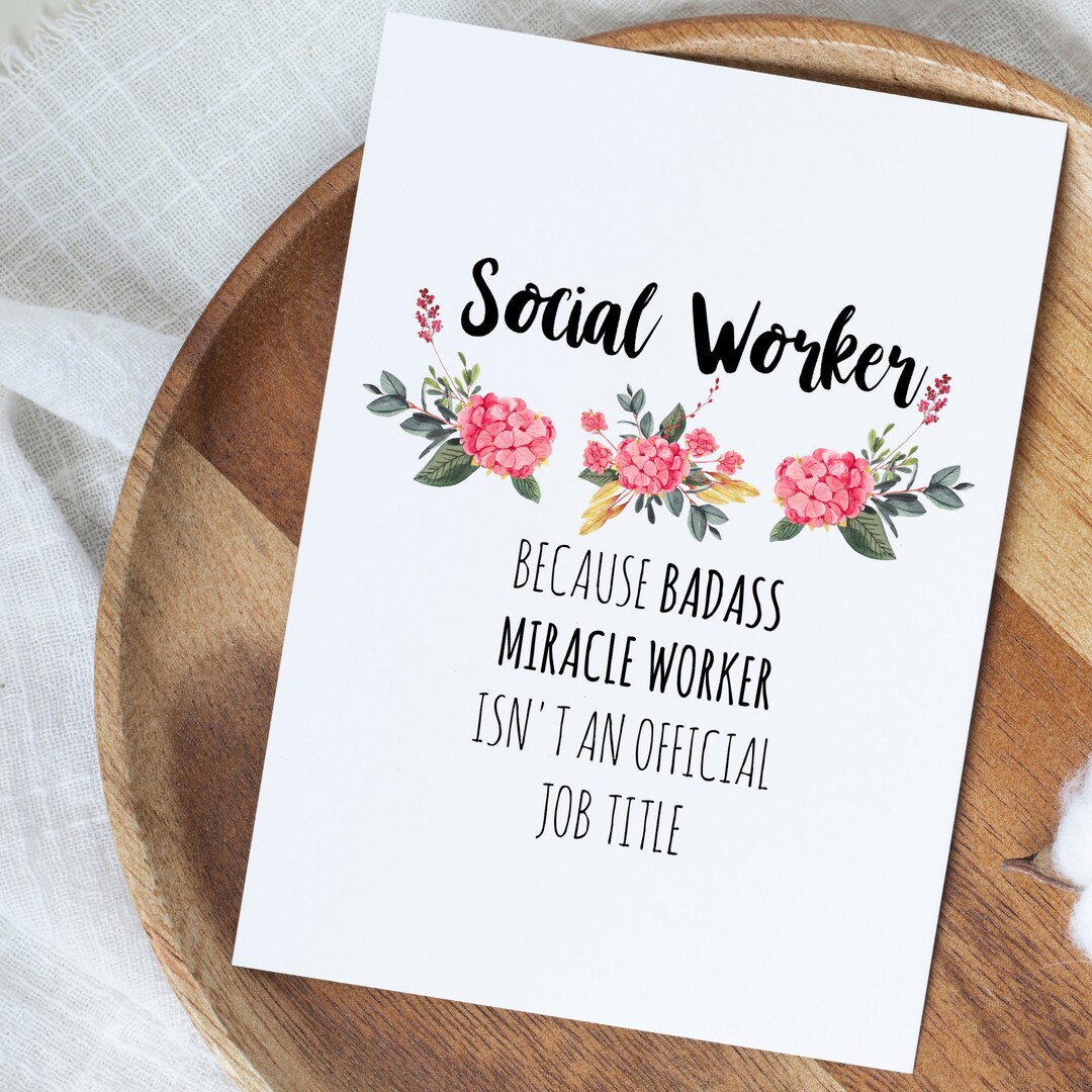 Social Worker Card, Badass Social Worker Gift, School Social Worker ...