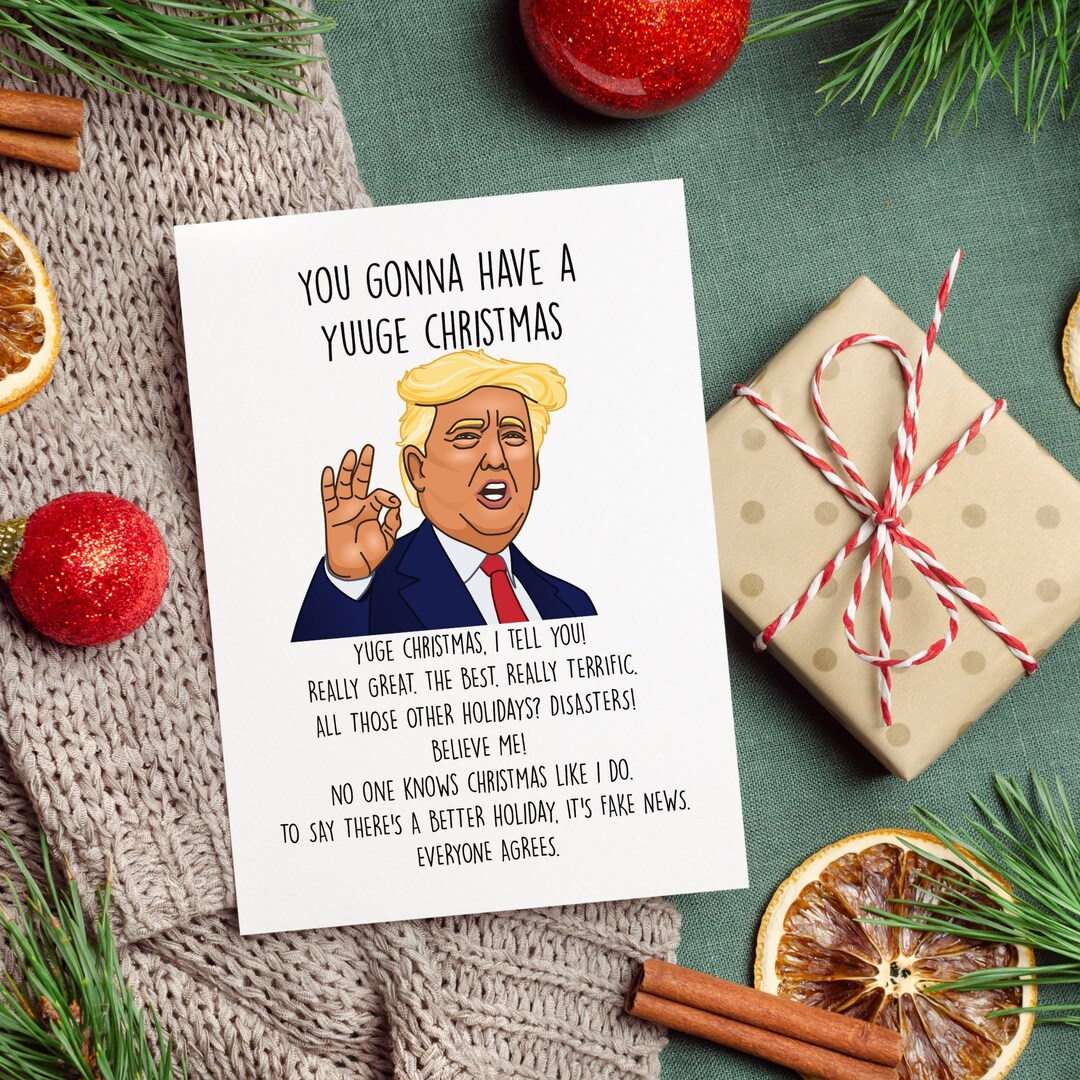 Trump Christmas Card for Husband, Husband Funny Trump Card, Gift From ...