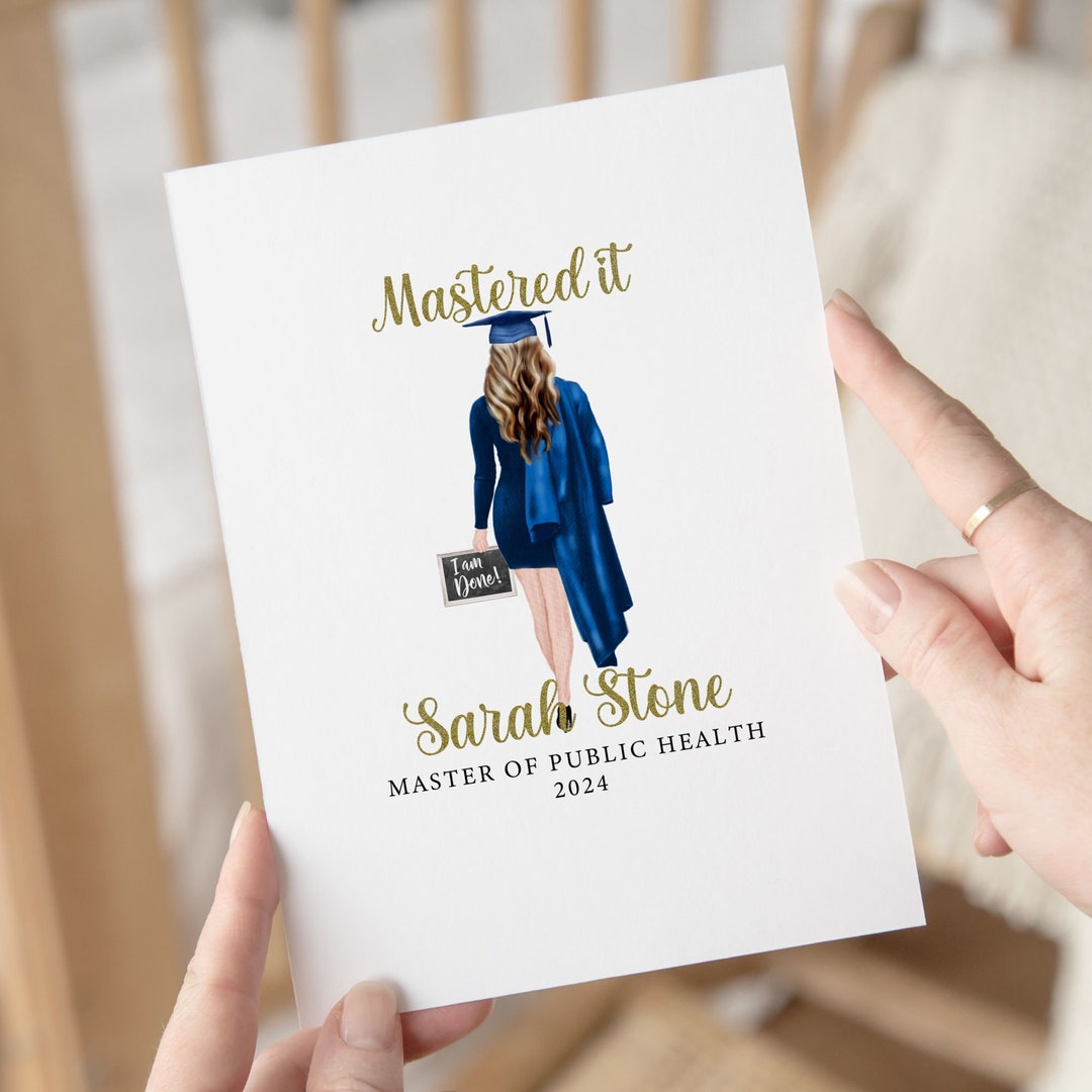 Personalized Master of Public Health Graduation Card for Her, Custom ...