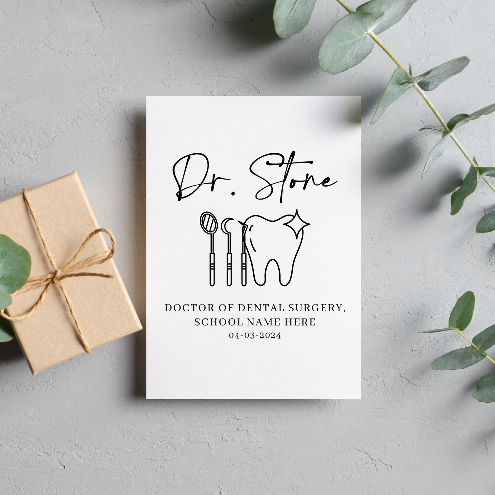Personalized Dentist Graduation Card, Doctor of Dental Surgery Gifts ...