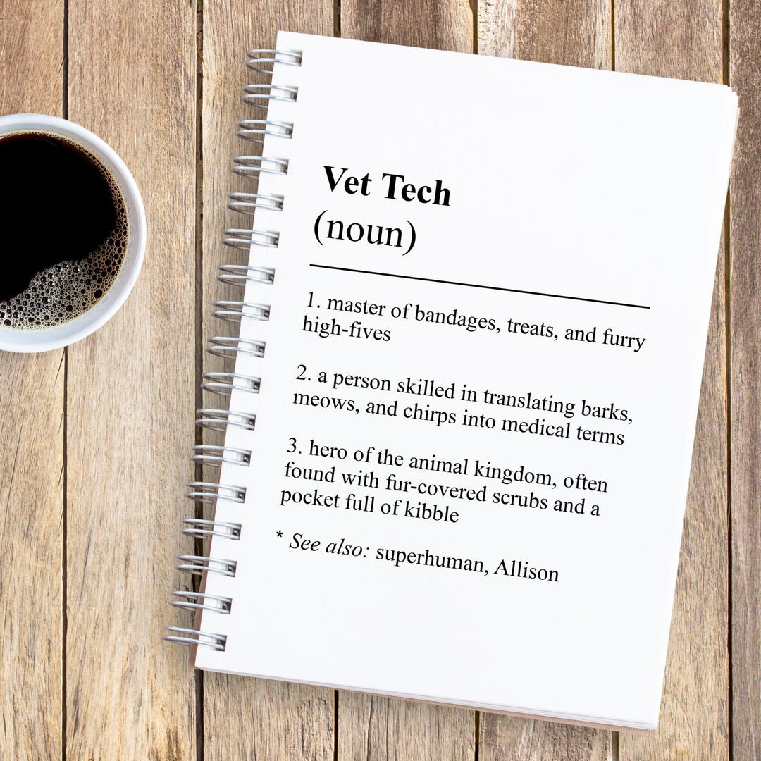 Custom Vet Tech Notebook, Funny Veterinary Technician Thank You Gift ...