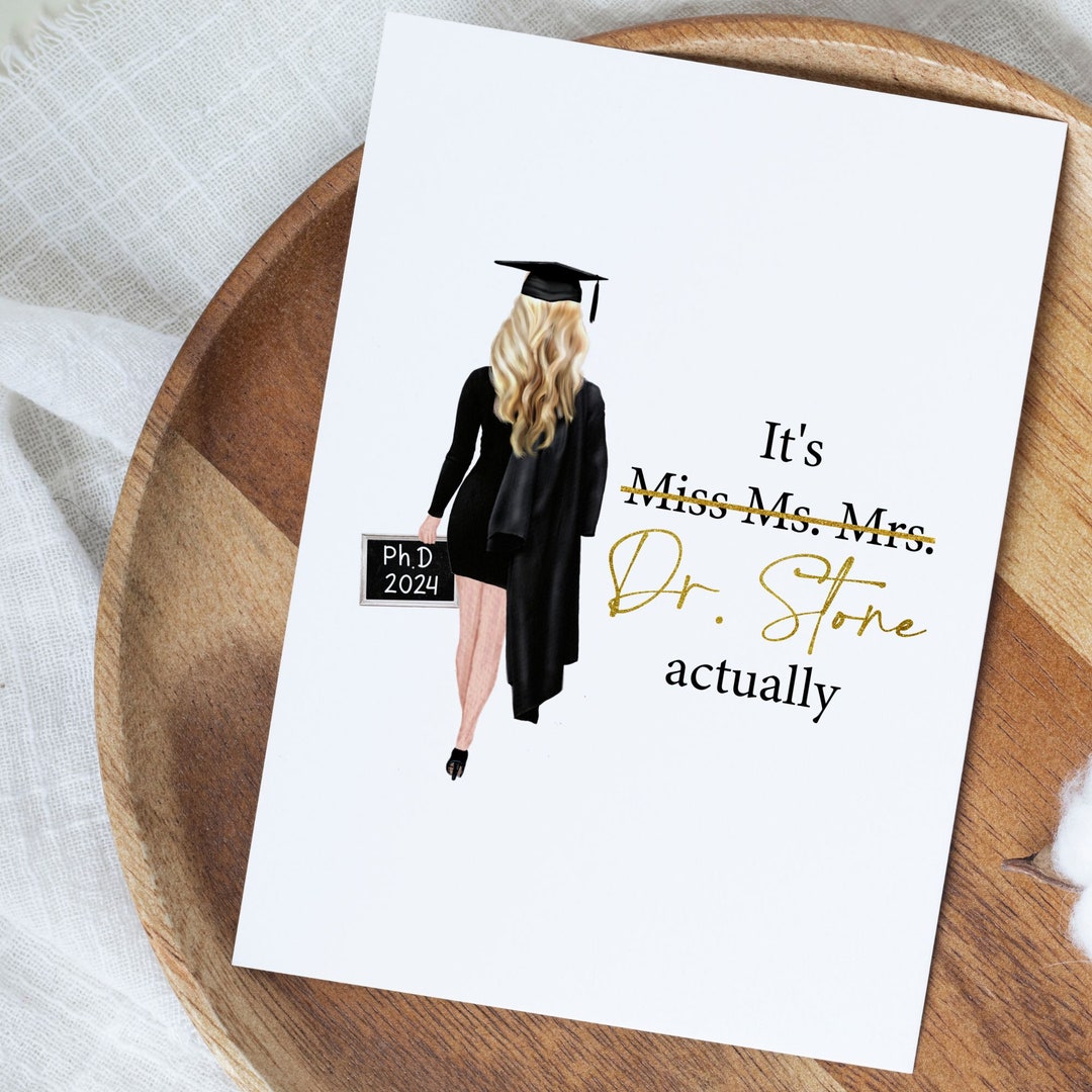 Personalized Phd Graduation Card for Her, Custom Phd Graduation Gifts, Daughter Graduation Gift ...