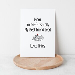 Personalized Fish Mom Card, Custom Mothers Day Gift From Fish Mommy ...