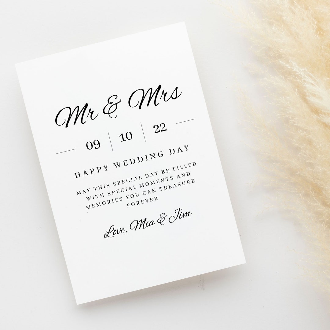 Personalized Wedding Day Card for Couple Wedding Card for - Etsy