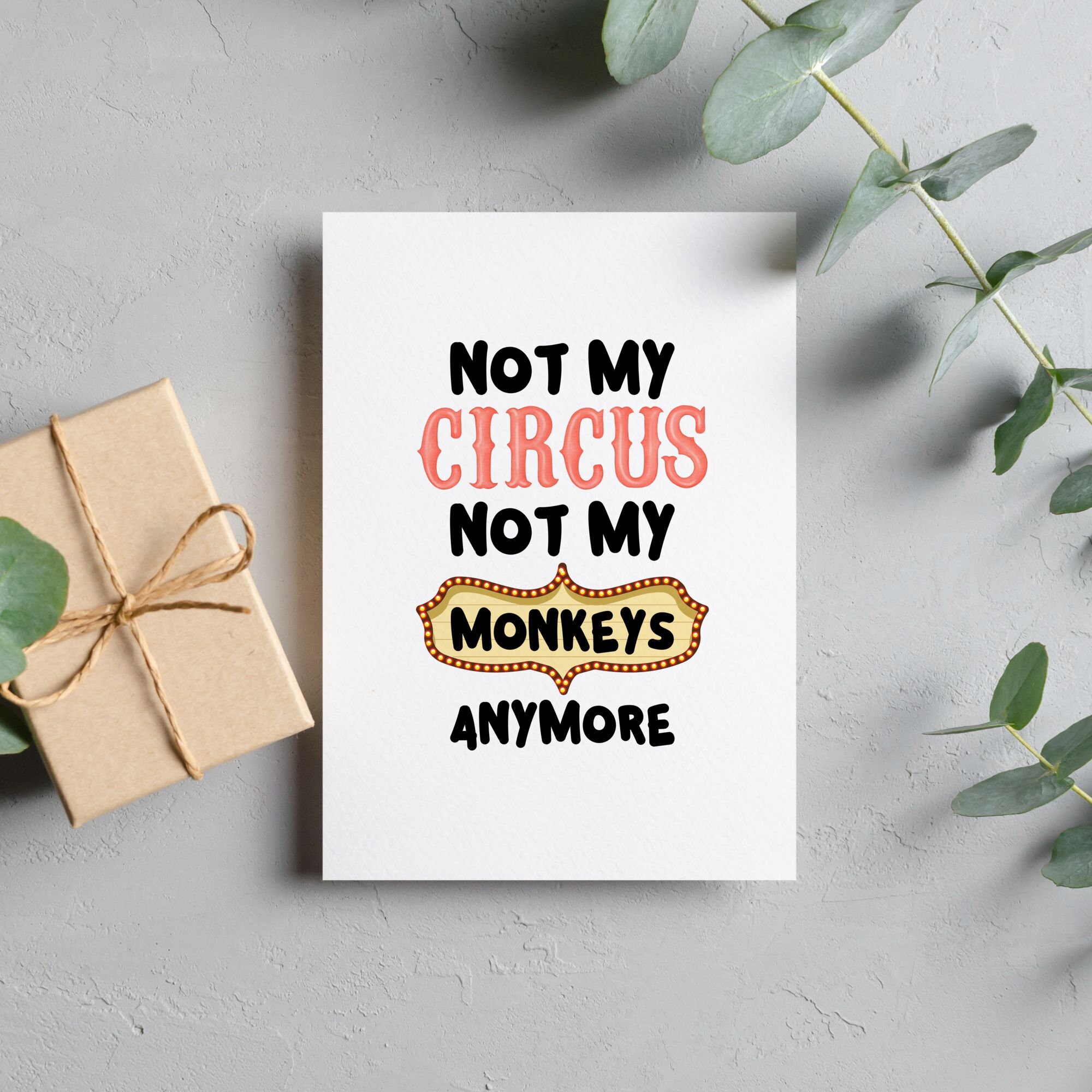Funny Retirement Card, Not My Monkeys Gift, Retired Gift, Coworker ...