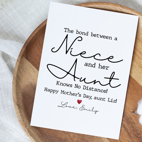 Happy Mothers Day Card for Aunt - Etsy