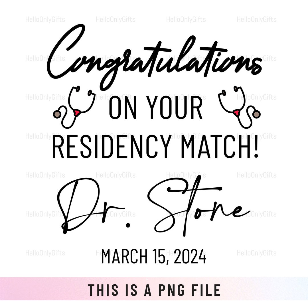 Residency Match PNG, Match Day Printable Card, Personalized Match Day ...