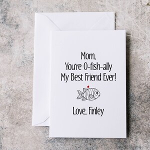 Personalized Fish Mom Card, Custom Mothers Day Gift From Fish Mommy ...