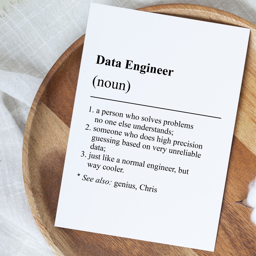 Personalized Data Engineer Card, Funny Data Engineer Definition, Funny ...