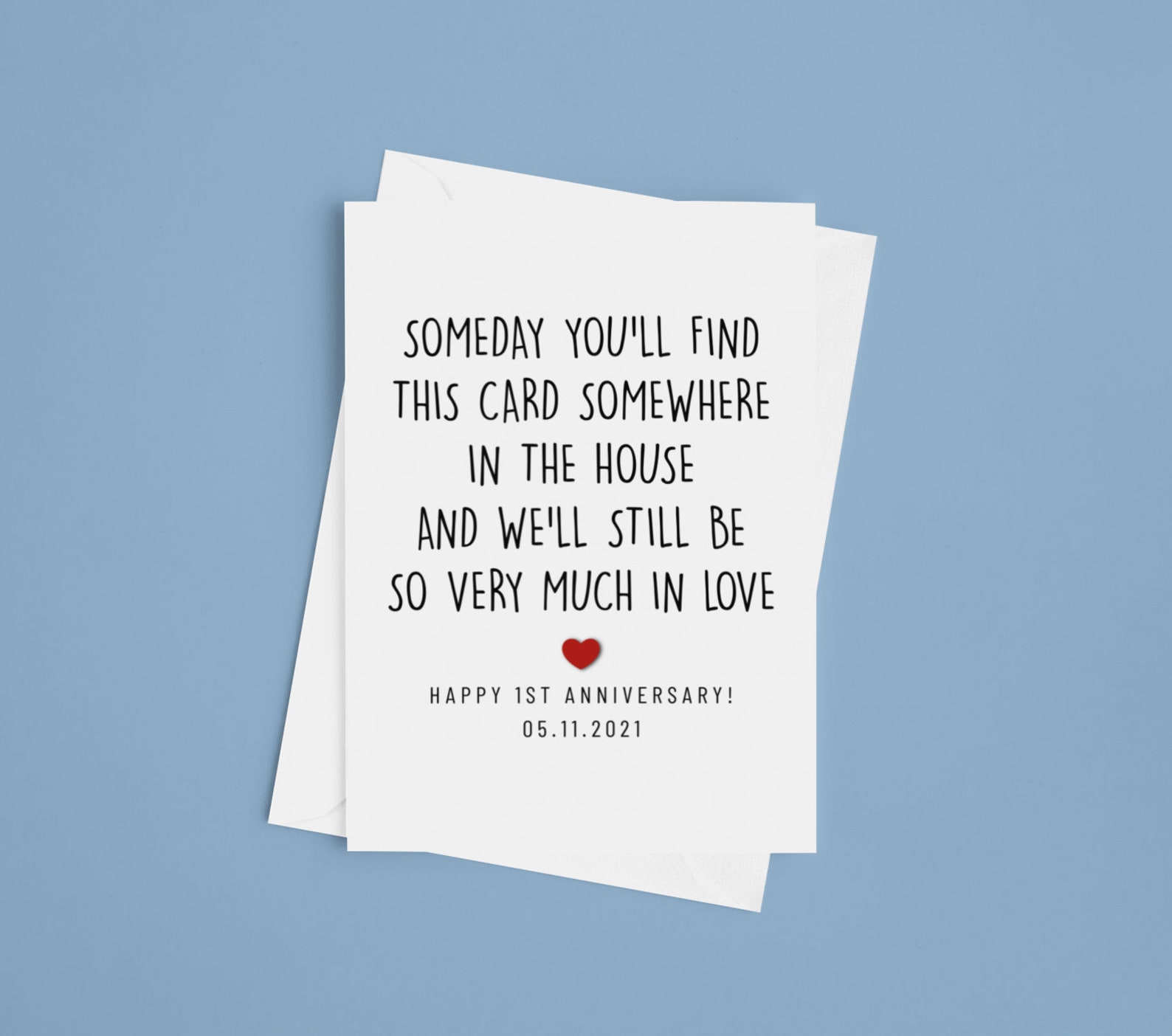 Happy 1st Anniversary Card, Custom First Anniversary Card for Husband ...