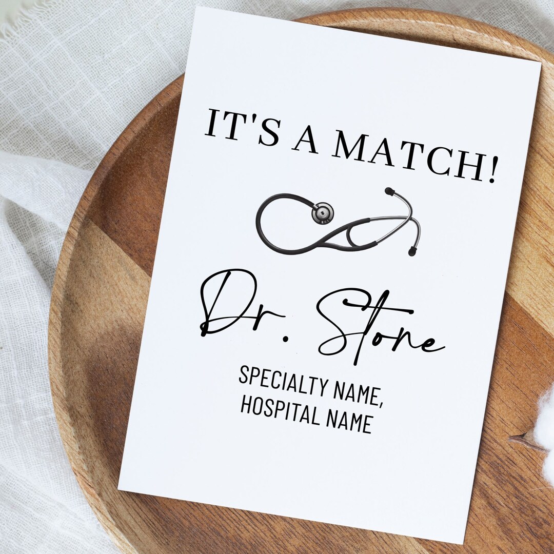Personalized Match Day Card, Custom Residency Match Gifts, New Resident ...