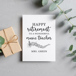 Personalized Music Teacher Retiring Card, Teacher Retirement Gift ...